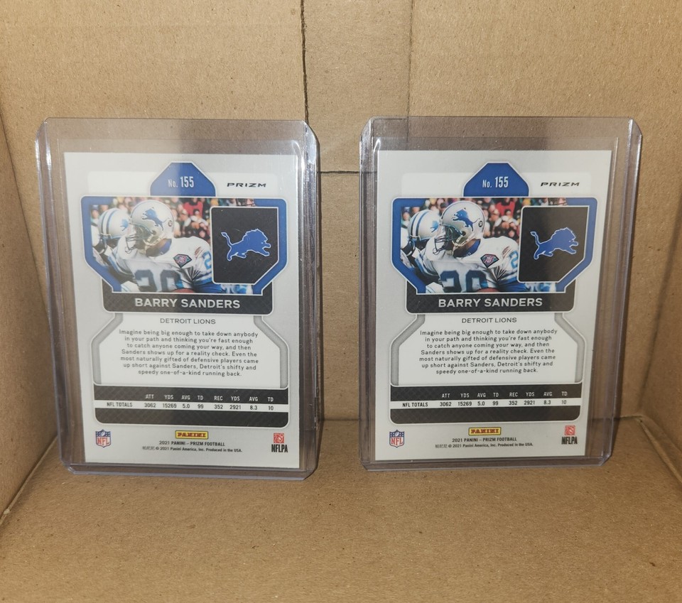 BARRY SANDERS Neon Green Pulsar Prizm/Green Prizm 2021 Prizm Football ...