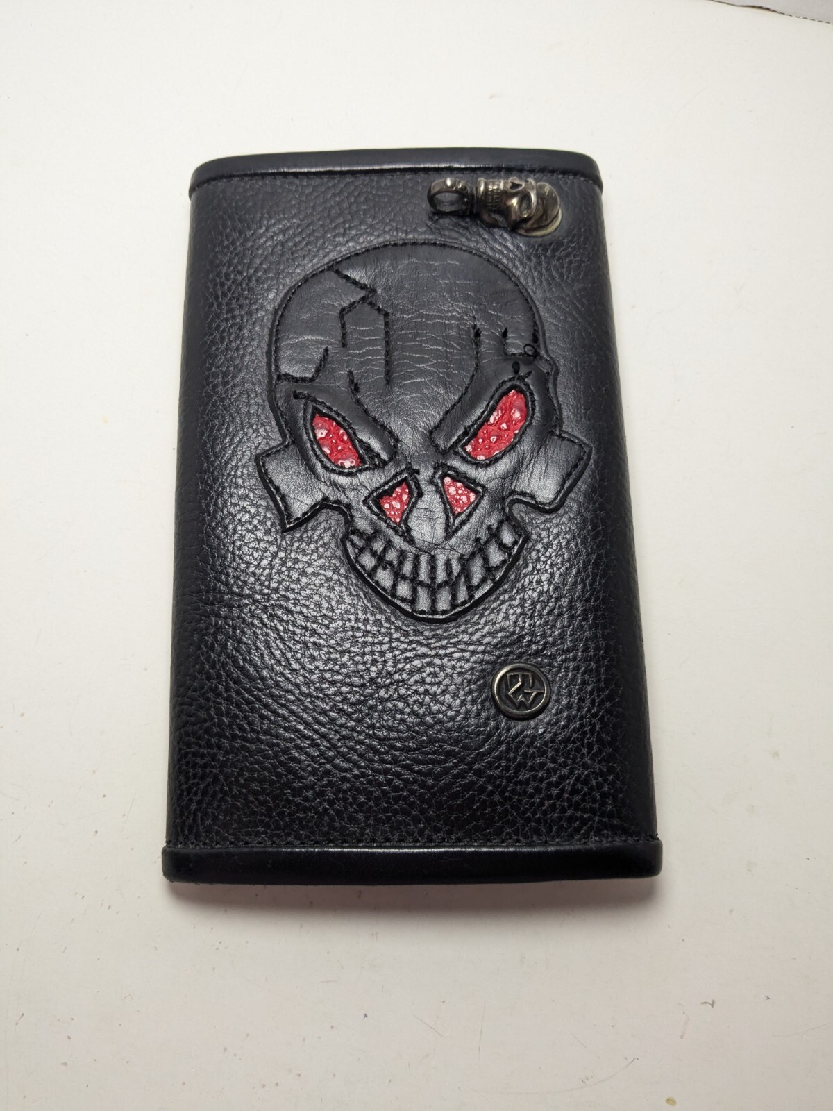Travis Walker Skull Tri-Fold Biker Wallet Vintage? HQ… - Gem