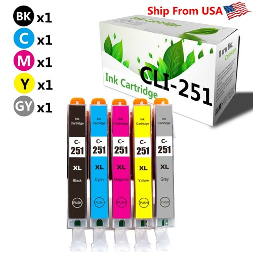 5PacK CLI251XL ink Cartridge for Canon PIXMA IP8720 MG7520 MG6320 ...