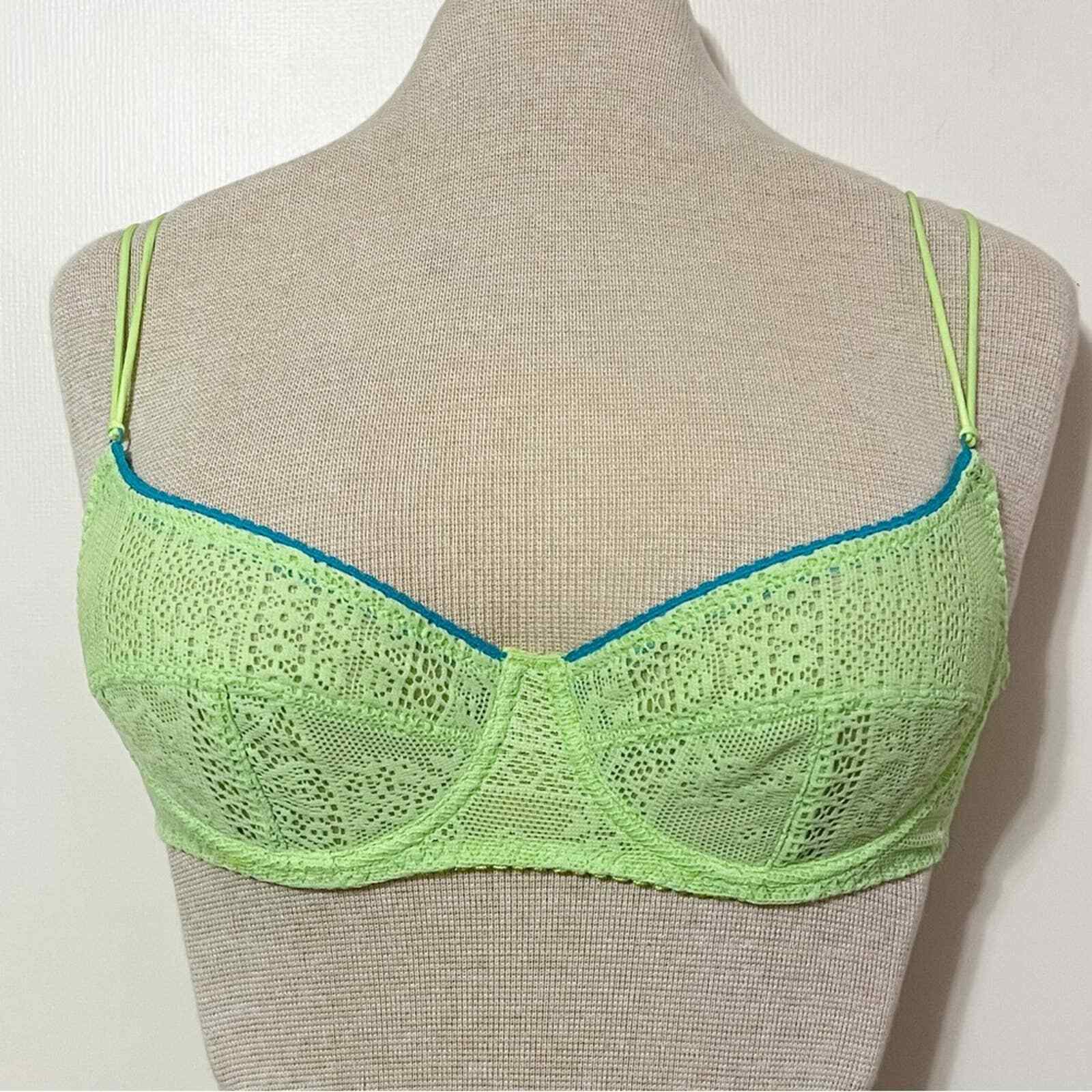 Free People Intimates Neon Green Lace Bra 32 C - Gem