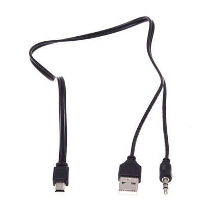 2X(3.5mm Aux USB2.0 Male 5 Pin USB Portable Speaker Audio Cable U5A5 ...