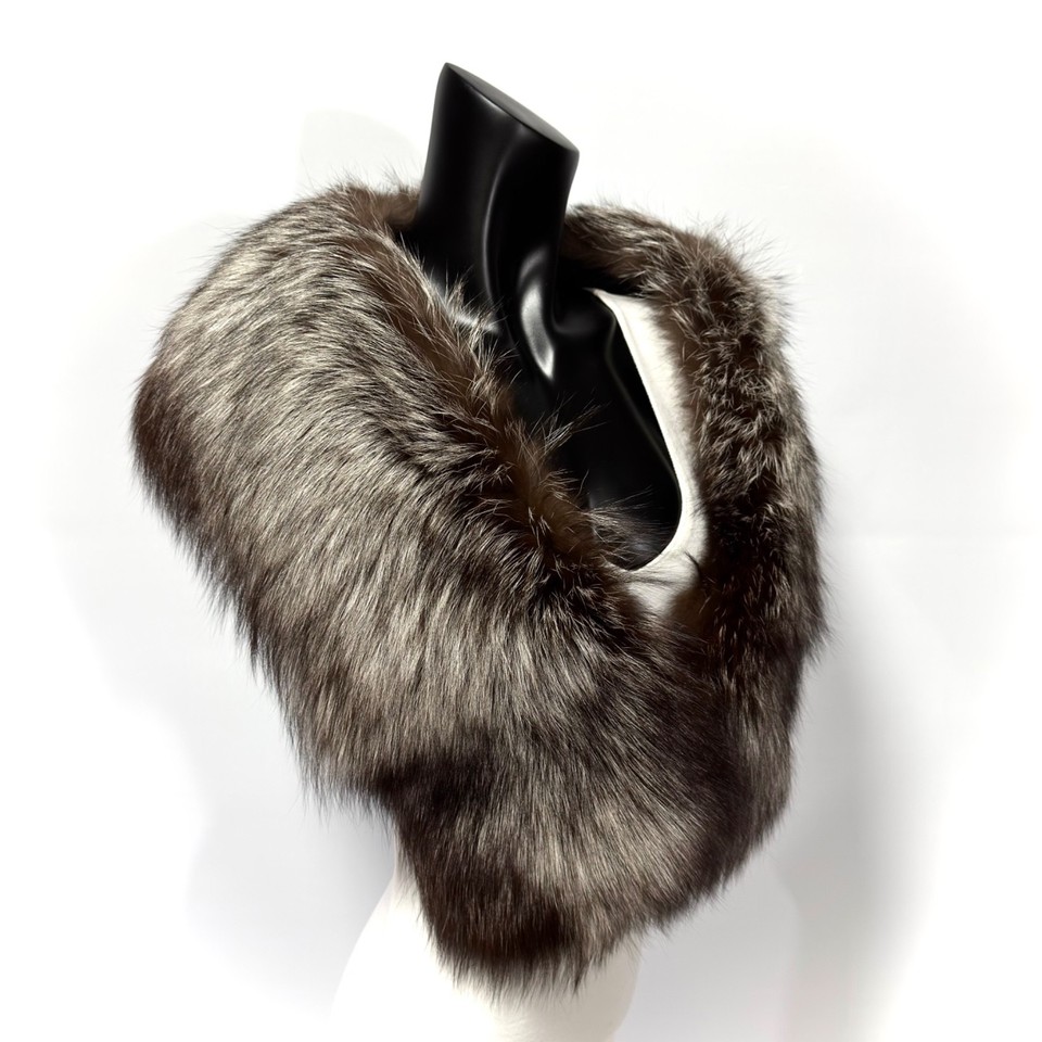 SAGA FOX Silver Fox Real Fur Shawl Wrap Stole Women Luxury Timeless ...