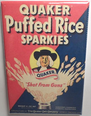 Quaker Puffed Rice Sparkies Vintage Cereal Box 2" x 3" MAGNET Fridge ...