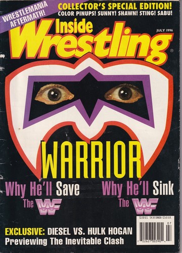 INSIDE WRESTLING Magazine JULY 1996 Ultimate Warrior WWE WCW ECW AEW ...