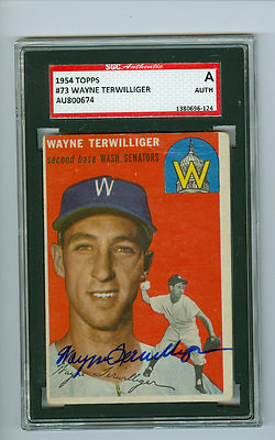 Wayne Terwilliger Autographed Vintage 1954 Topps Card #73 SGC Authentic ...