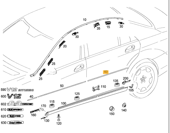 Mercedes-Benz 2216904580 Genuine OEM Body Side MLDG for sale online | eBay