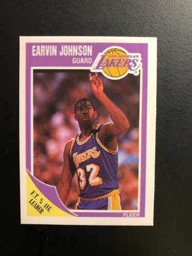 1989 EARVIN "MAGIC"JOHNSON Fleer Basketball Card # 77 Made in USA | eBay UK