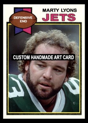Marty Lyons New York Jets 2024 / 1979 Custom Made Football Art Card ...