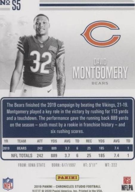 2019 Panini Chronicles David Montgomery #S5 for sale | eBay