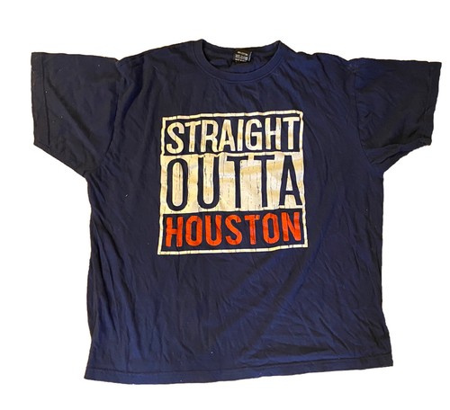 Straight Outta Houston Dark Blue Cosmos T-Shirt Size XL | eBay