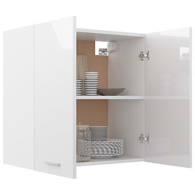 600 White Kitchen Cabinet Unit Wall 2Door Cupboard 60cm Full Gloss ...
