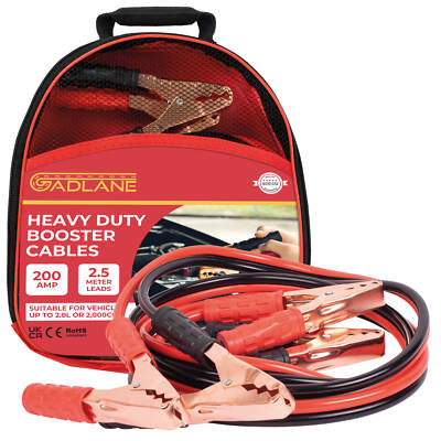 GADLANE Car Jump Leads 200Amp 2.5m Heavy Duty Battery Booster Jumper ...