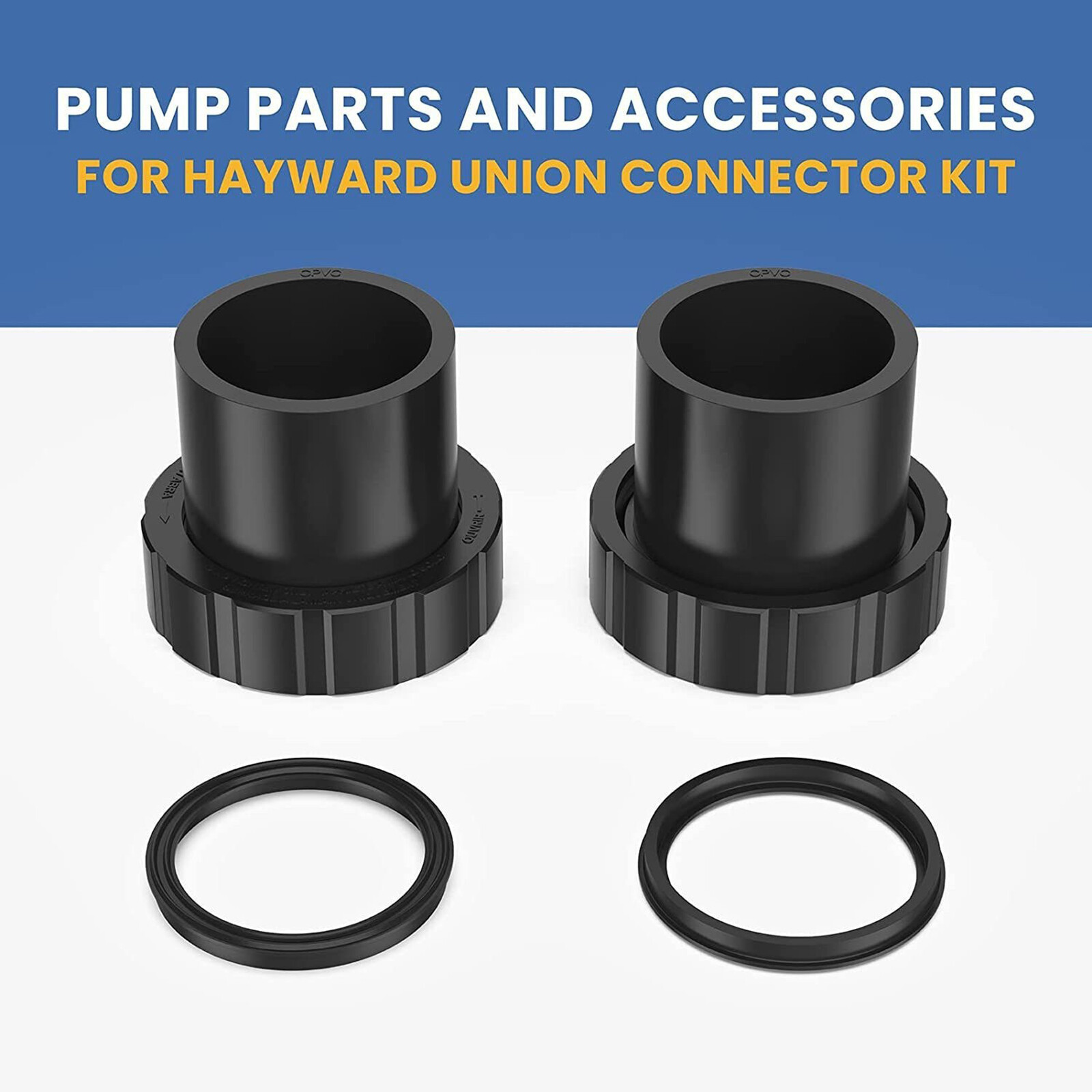 1/2 x Black Pool Pump Union Connection Kit Pump Accessories for Hayward ...