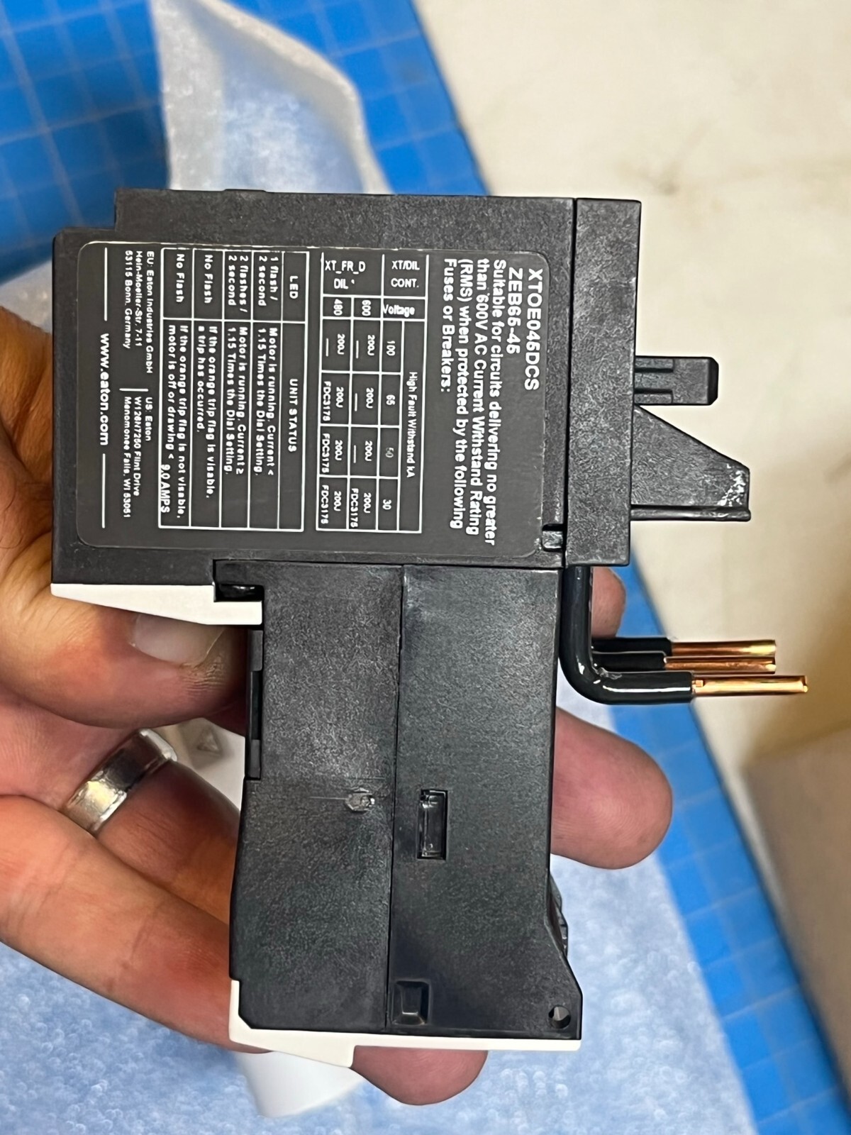 Eaton XTOE045DCS Overload Relay, 9 To 45A, Class 10/20/30,3P ZEB65-45 ...