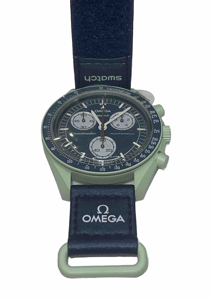 Omega x Swatch Mens Watch Mission On Earth Chronograph SO33G100 Quartz ...