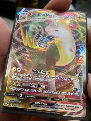 Pokémon BOLTUND VMAX 104/264 FUSION STRIKE Holo Rare NEW! CARD IN HAND ...