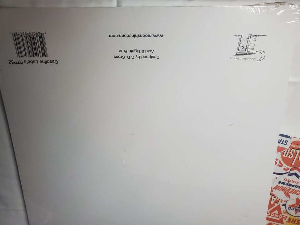 LOT (250) SHEETS GAS STATION Logos LABELS Scrapbook CRAFT 12x12 PAPER ...