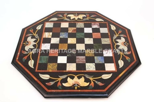 24" Marble Chess Coffee Bedroom Table Top Inlay Mosaic Kitchen Center ...
