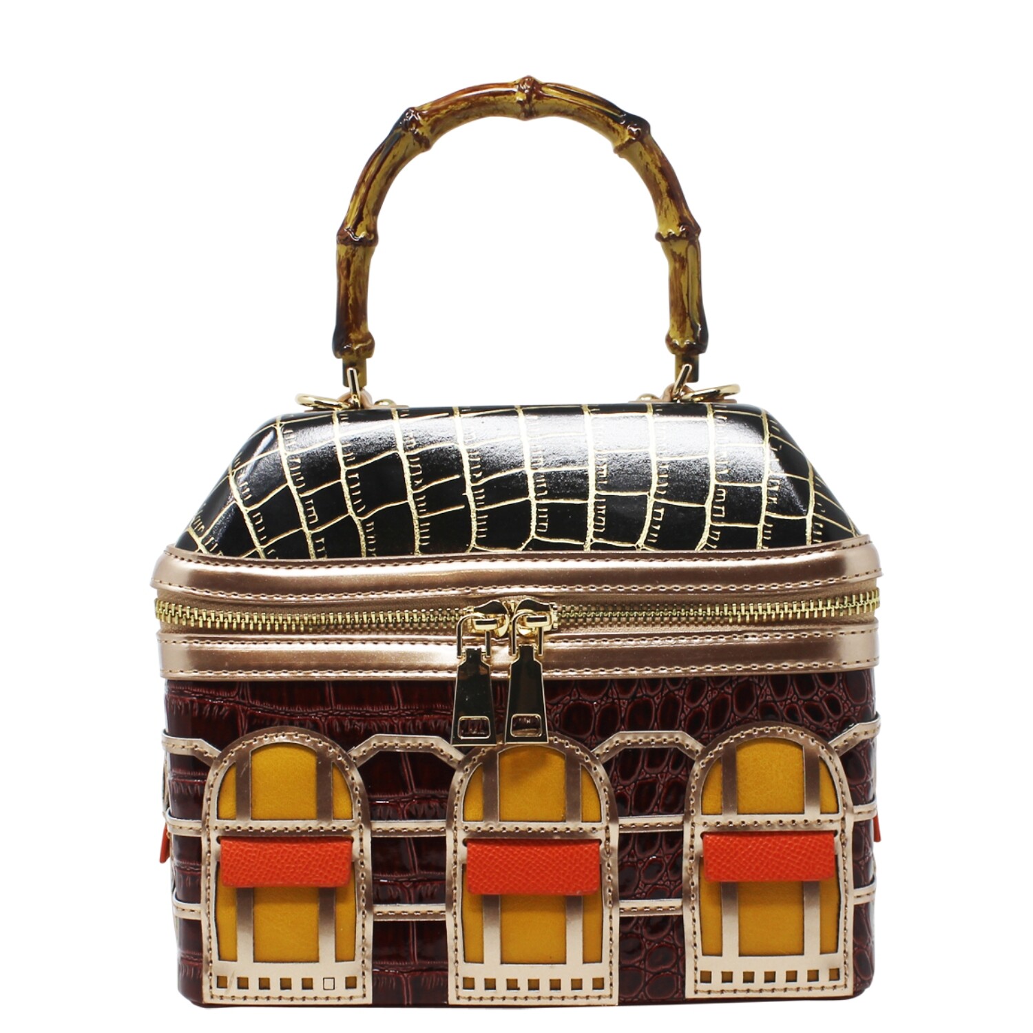 Ladies House Design Shoulder Bamboo Bags Women Top Handle Vanity ...