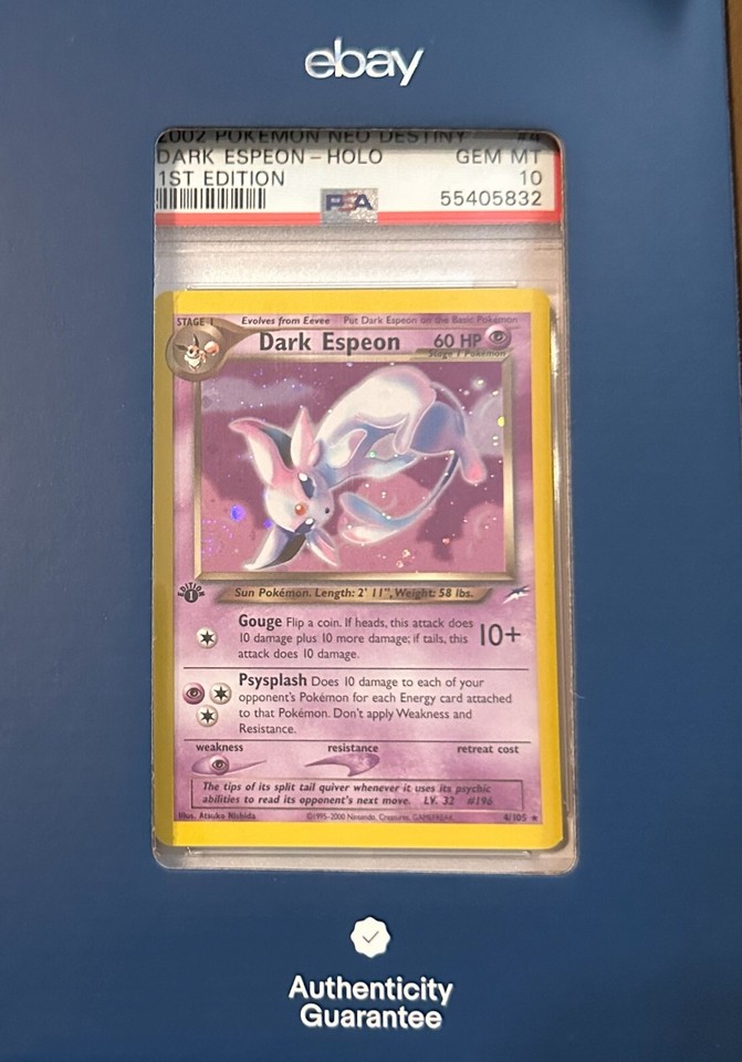 Pokemon 1st Edition Neo Destiny Dark Espeon PSA 10 GEM MINT PSA ...