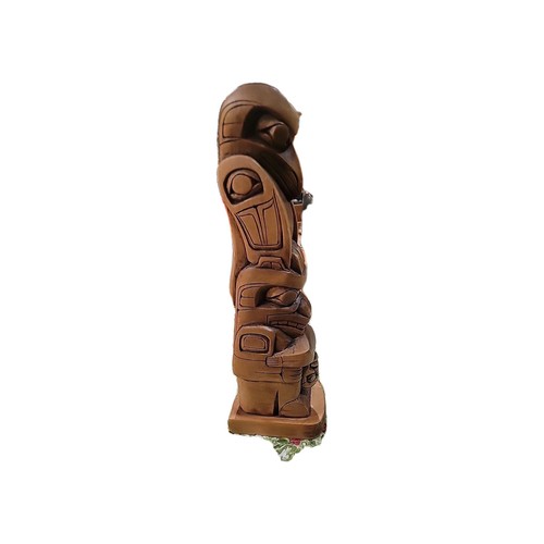 First Nations Native Carved Wooden Totem Pole Signed D Dawson Raven ...