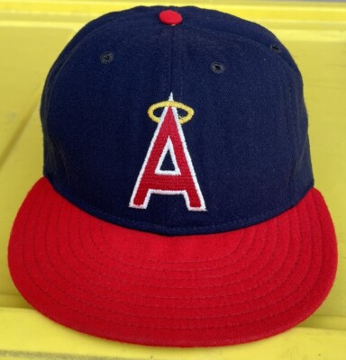 Vintage California Angels New Era Leather Sweatband Hat Cap MLB 100% ...