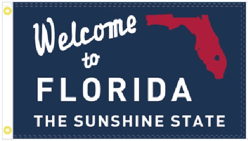 3X5 WELCOME TO FLORIDA SUNSHINE STATE DESANTIS BLUE FLAG BANNER ...