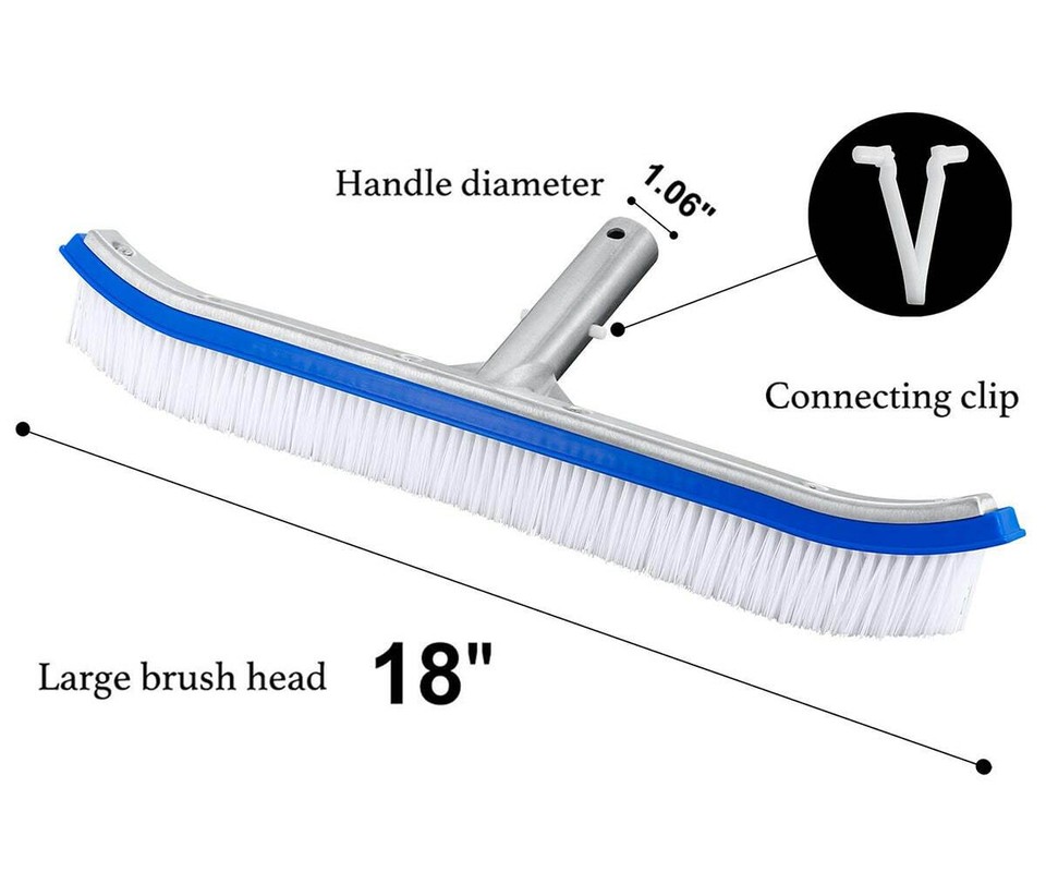 Pool Brush Head Strong 18" Aluminium Swimming Pool Spa Hot Tub Cleaning ...
