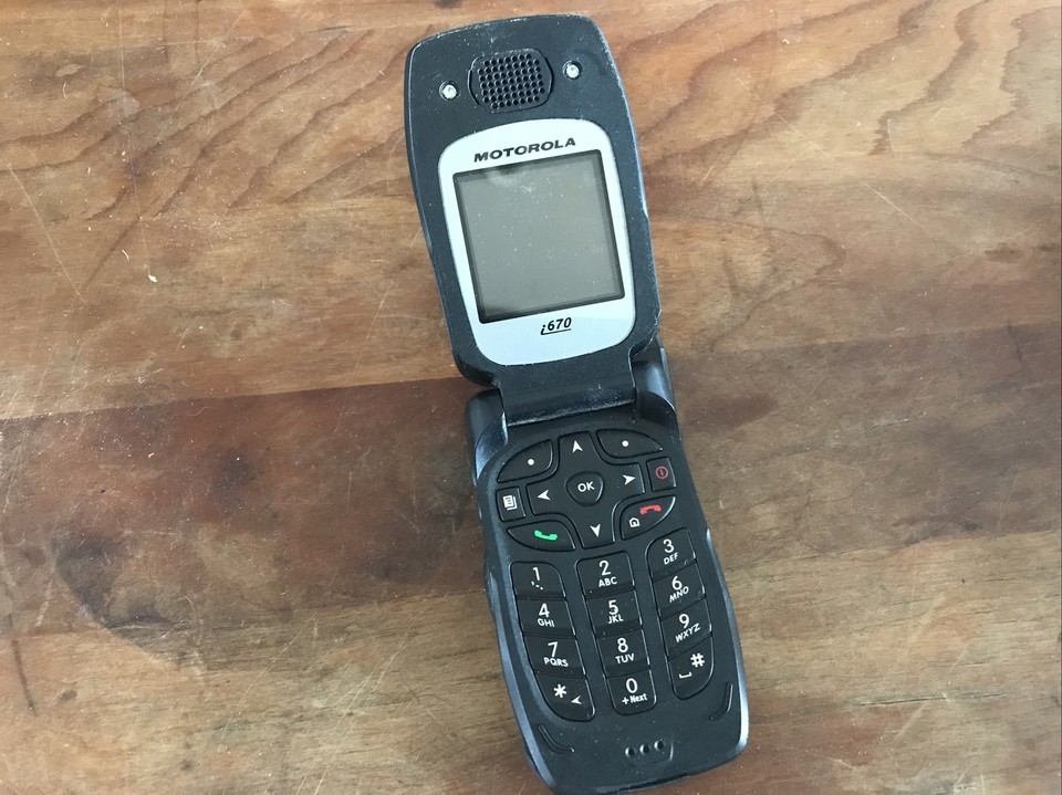 Motorola i670 (Nextel) Black Flip Phone Collector Tested | eBay