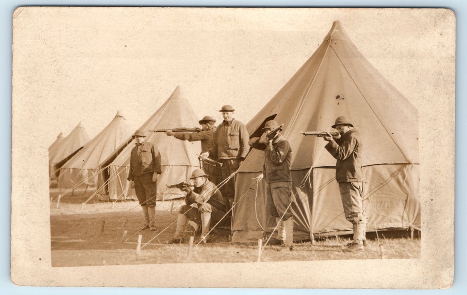 WWI Army Soldiers M1903 Springfield Rifle Bugle Real Photo Postcard | eBay