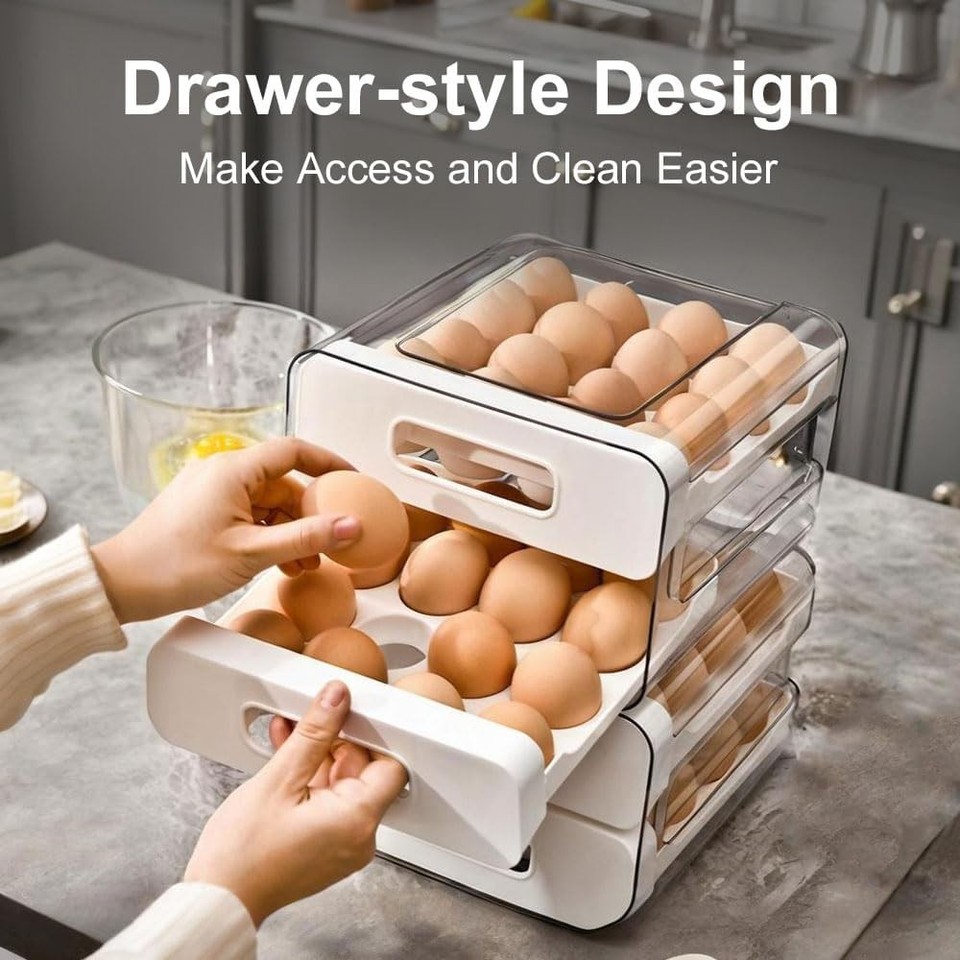 Koja 32-Egg, 2-Drawer Stackable Storage Container Holder for ...