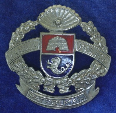 1940's Philippine Police Manila Hat Badge W-11 | eBay