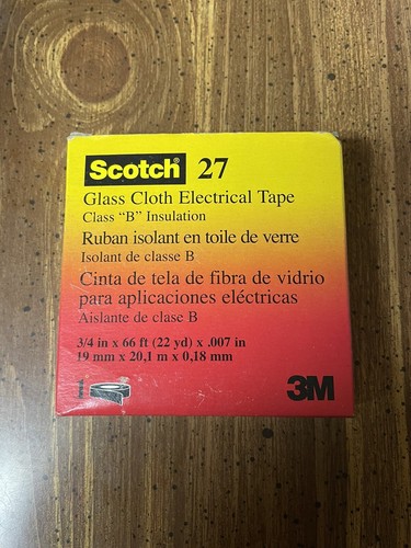 3M Scotch 27 Glass Cloth (Class B Ins.) Electrical Tape 3/4 in x 66 ft ...