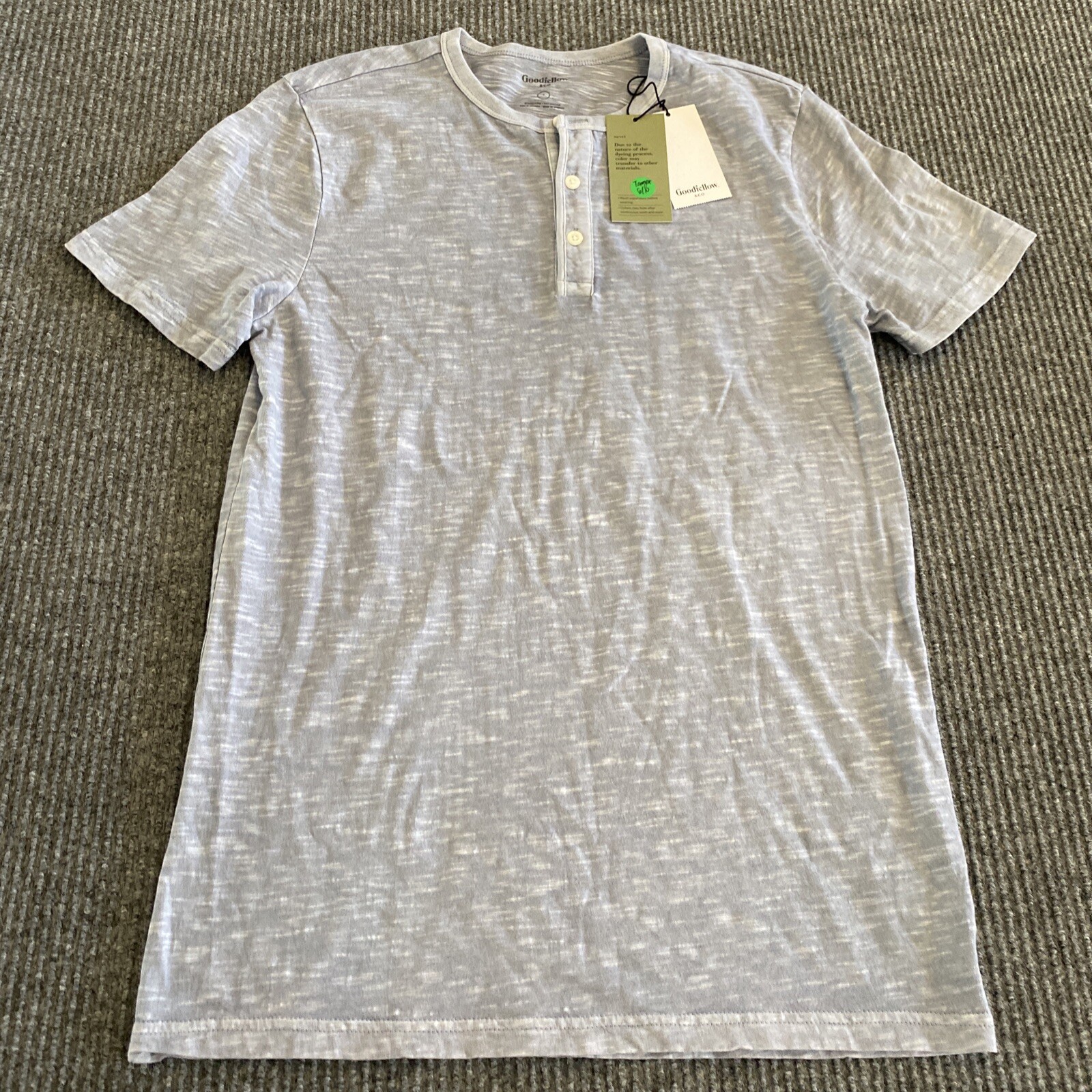 Goodfellow Shirt Mens S Foggy Blue Short Sleeve Stretch | eBay