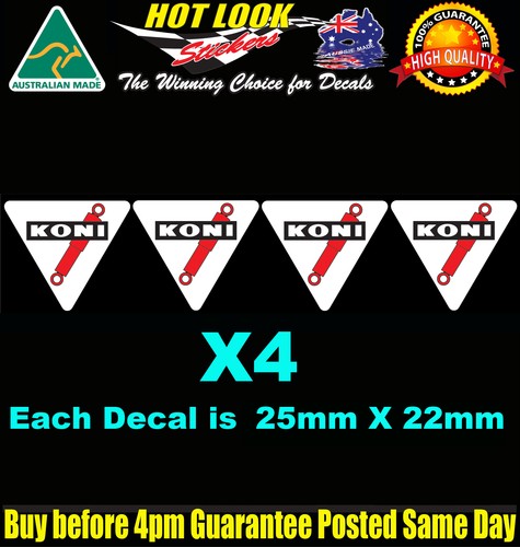 KONI SHOCKS Decals x4 25mm Suit Motor Bike Motor Cycle Motocross Racing ...