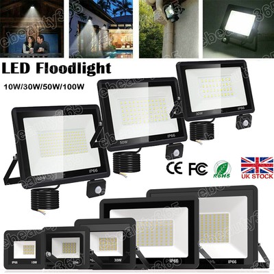 LED Floodlight PIR Sensor Motion 10/20/30/50/100W Outdoor Security ...