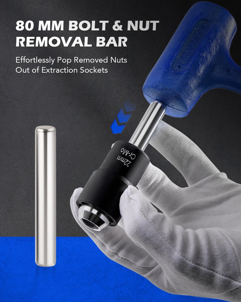 OMT 5pc Twist Socket Set 4 Damaged Worn Lug Nut and Lock Remover 17 19 ...