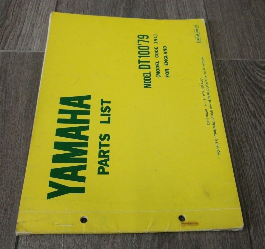 YAMAHA DT100 ('79) (TYPE 1N1) PARTS LIST 1N1-28198-E7 | eBay