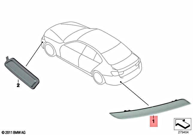 Genuine BMW F80 F80N F82 F82N F83 Rear Reflector Rear Left OEM ...