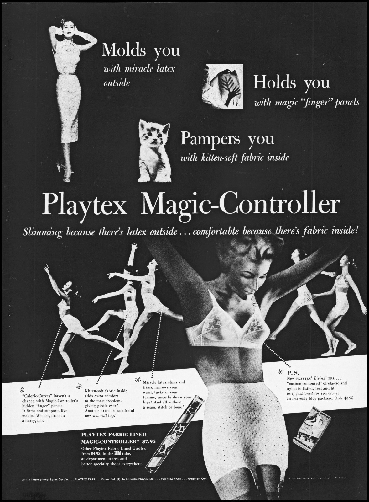 1954 Women modeling Playtex magic controller girdle vintage photo print ...