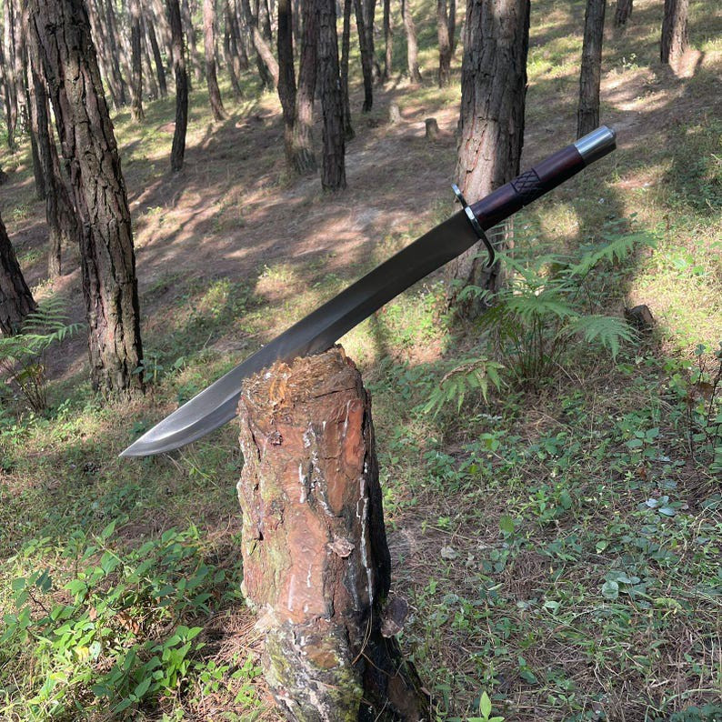 Custom Handmade Carbon Steel Blade Survival Viking Sword | Hunting ...