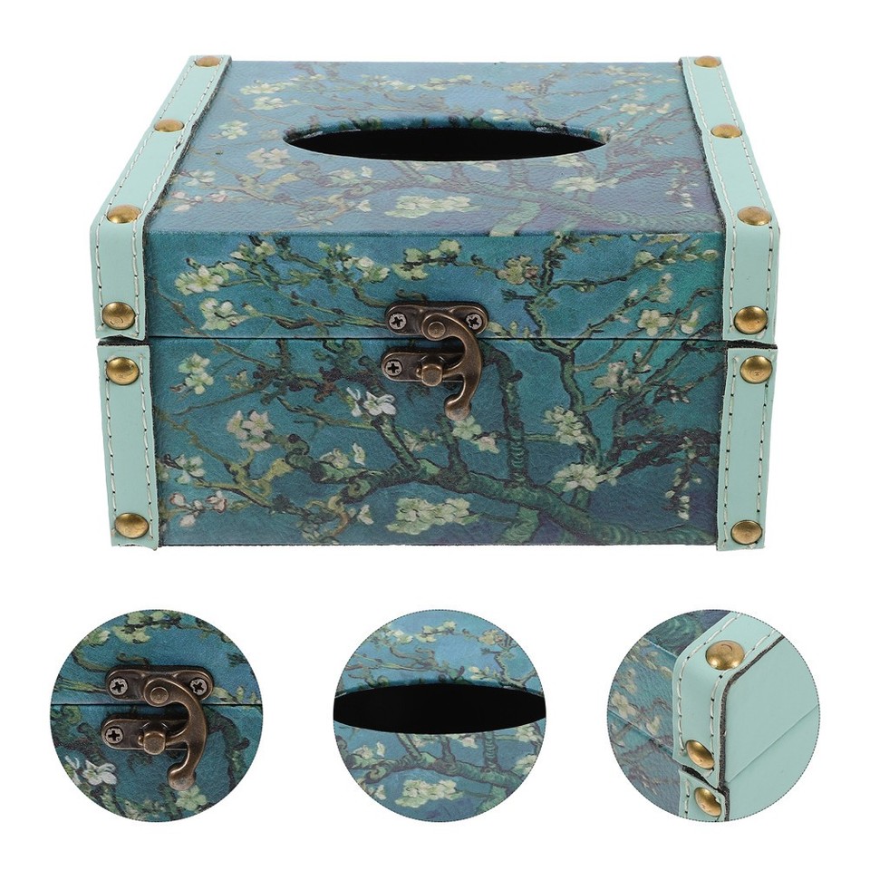 Napkin Storage Holder Wooden Tissue Box Cover Paper Dispenser for Home ...