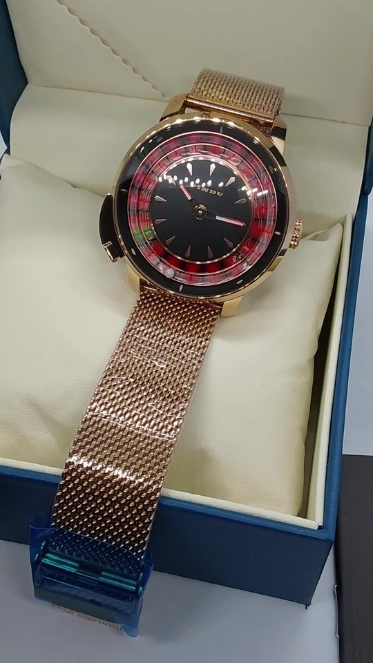 Roulette Automatic NH35 Spinning Dial With Push Button Activate Watch ...