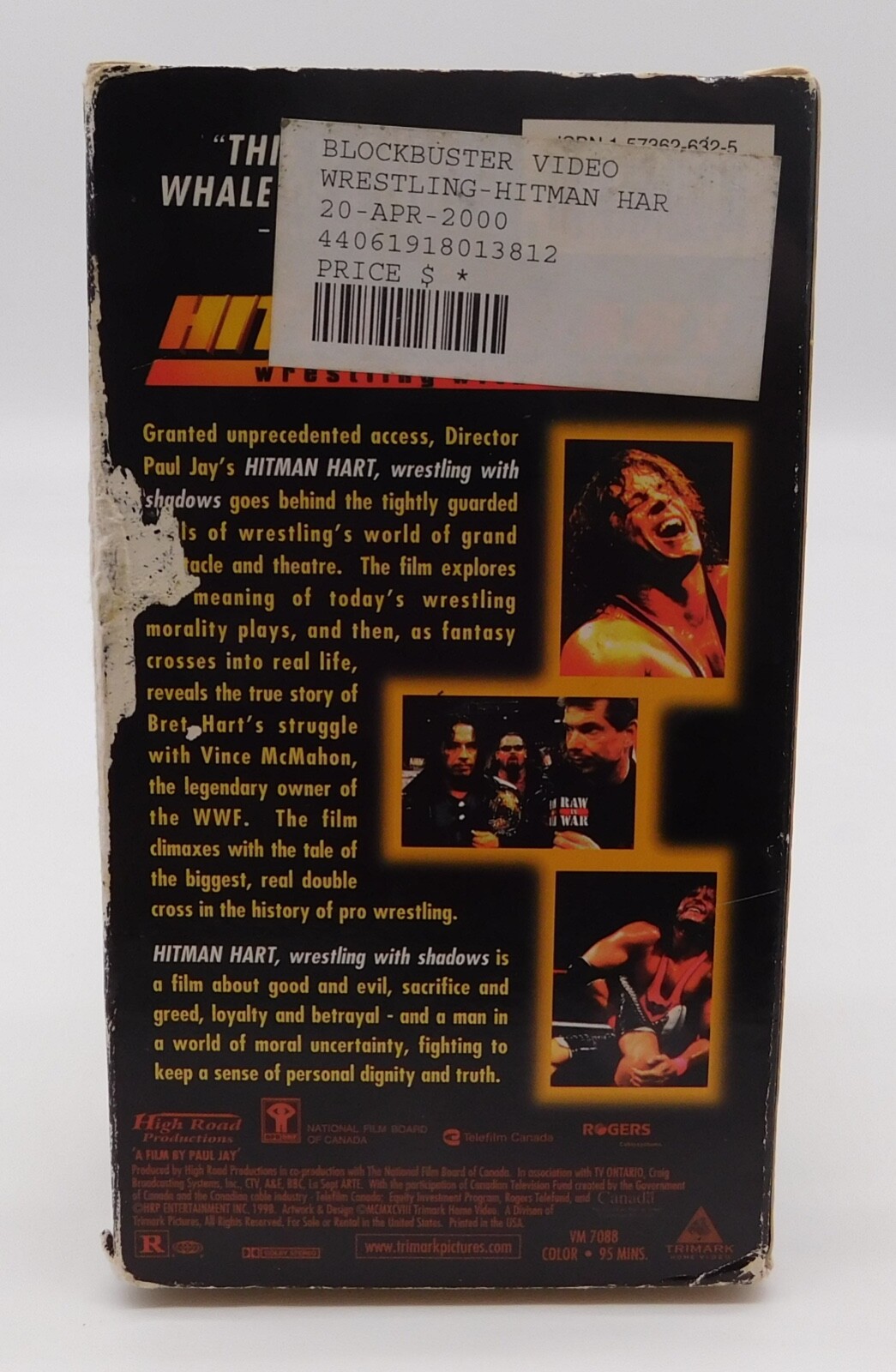 Bret Hitman Hart Wrestling With. Shadows WWF Pro Wrestling VHS Video ...