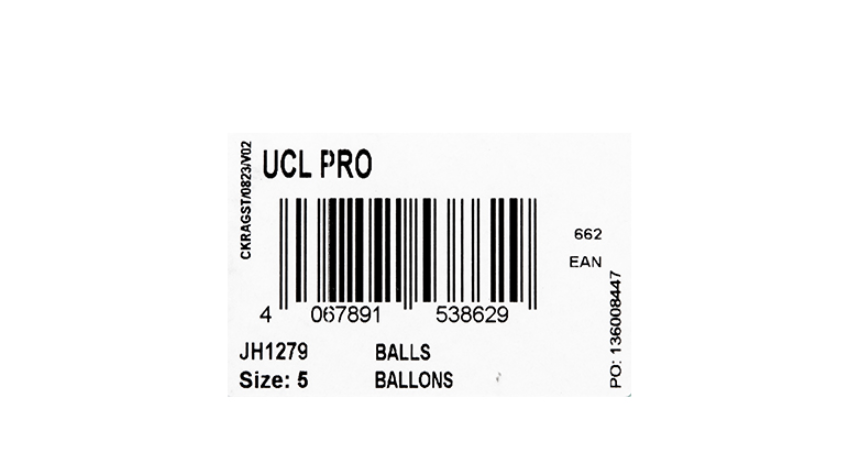 adidas UCL Pro Official UEFA Champions League 24/25 Soccer Ball Size 5 ...