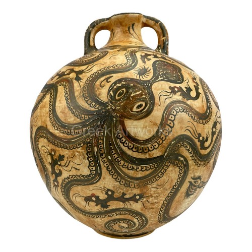 Flask with Octopus Marine Style Mιnoan Vase Pottery Knossos Museum Copy ...