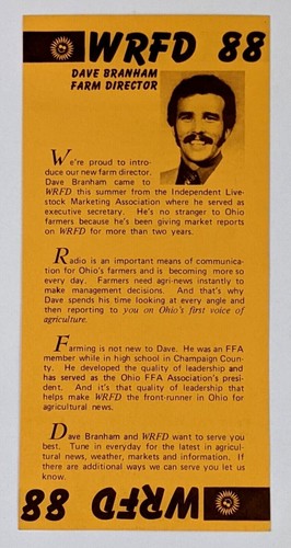 1980s WRFD 880 Ohio Dave Branham Agribusiness Radio Station Vintage ...