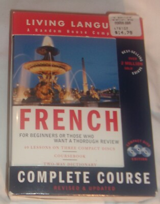 LIVING LANGUAGE FRENCH 3 CDS WITH BOOKS COMPLETE COURSE REVISED UPDATED ...