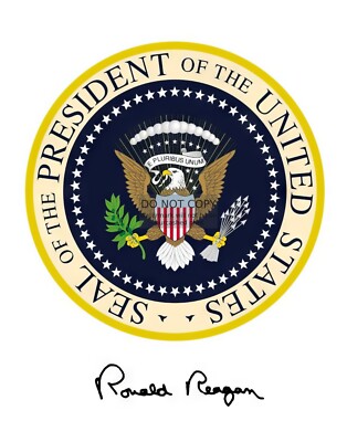 PRESIDENT RONALD REAGAN PRESIDENTIAL SEAL & AUTOGRAPH 11X14 PHOTOGRAPH ...