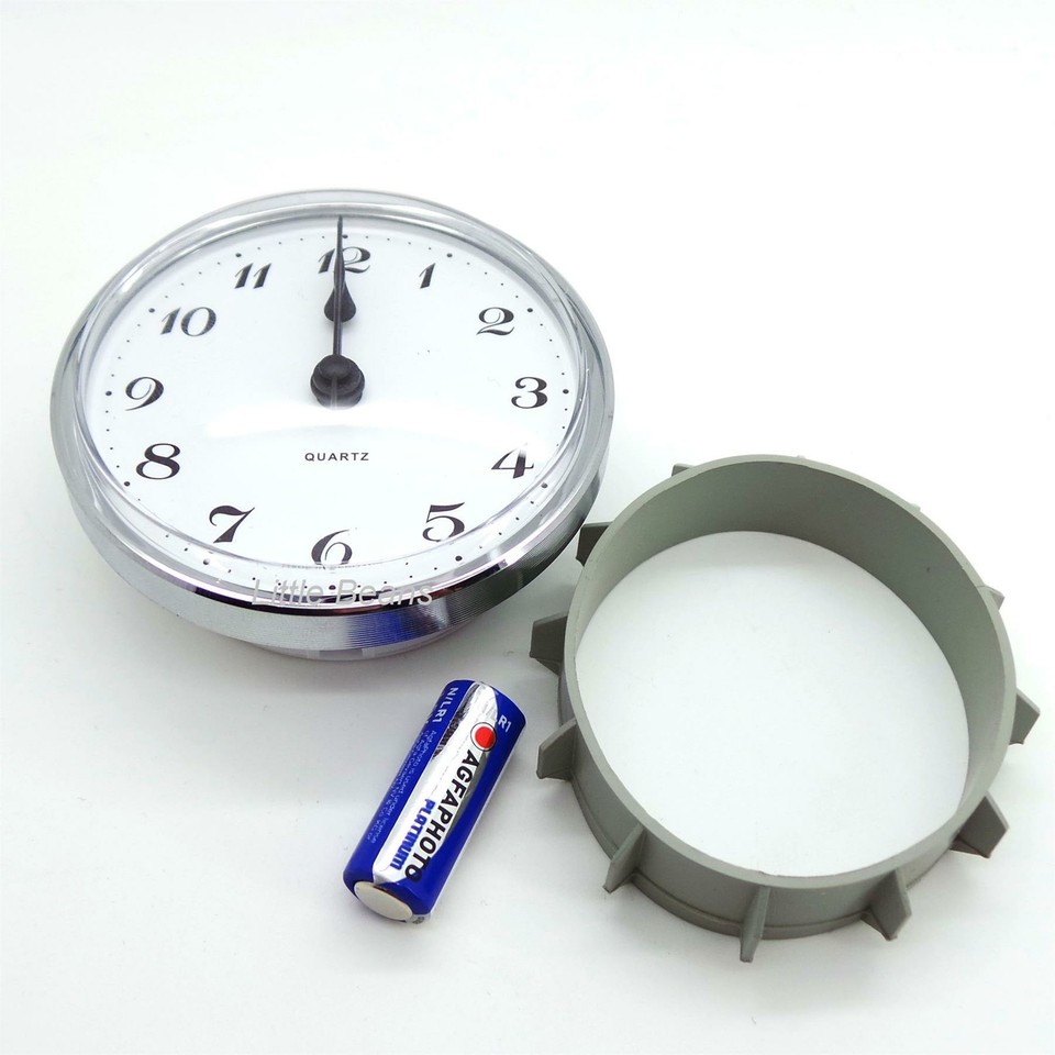Caravan Motorhome Quartz Clock 72mm Round Silver c/w Battery ME521 | eBay